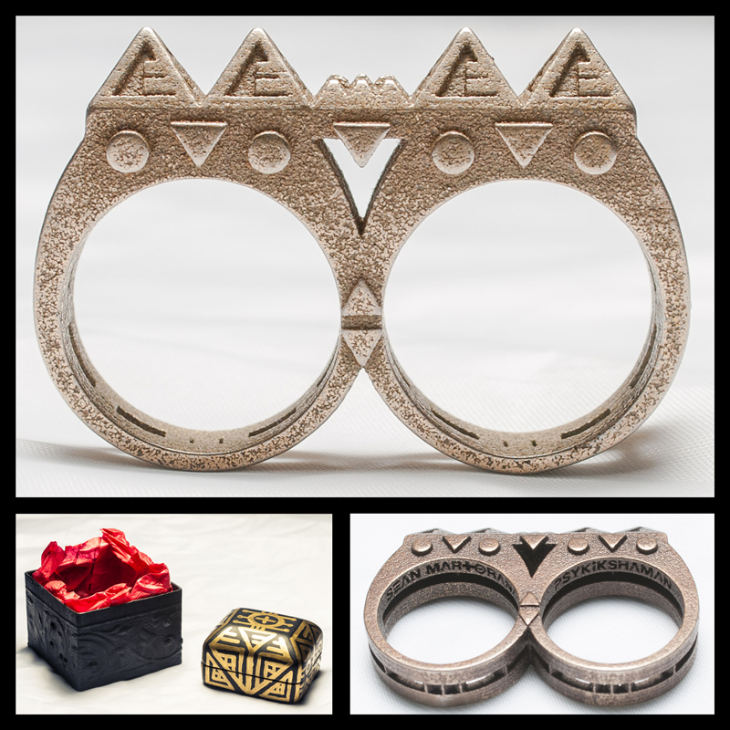 4 Pyramid Double Knuckle Ring